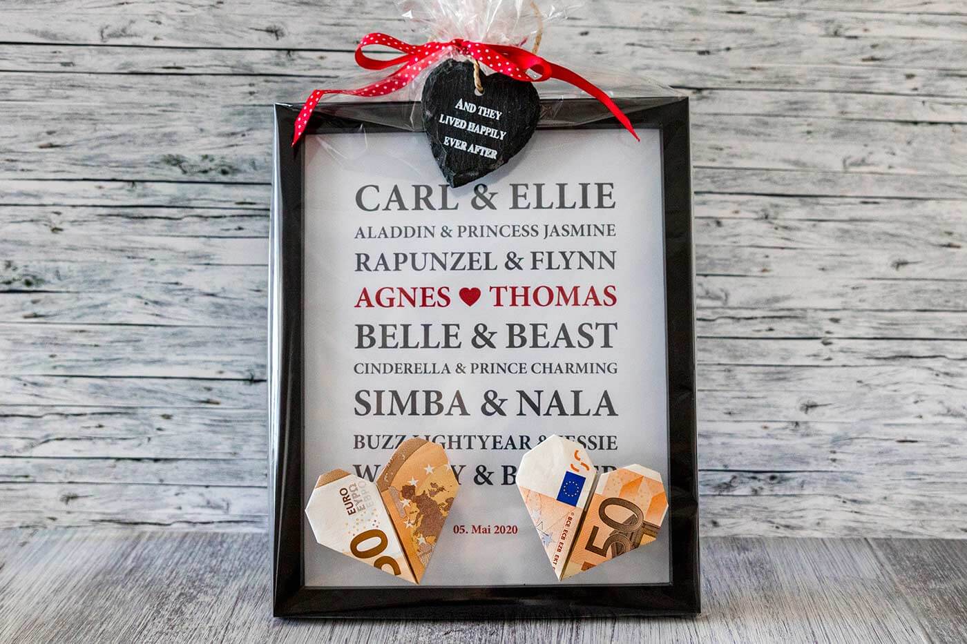 Geldgeschenk zur Hochzeit: Bilderrahmen mit Geld | ÜBERBLICK