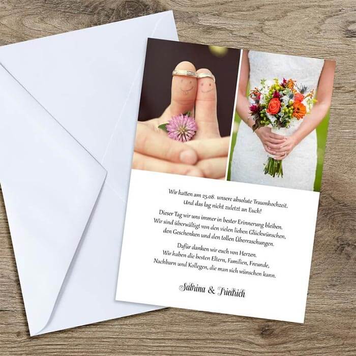 Dankeskarten Hochzeit | Große Übersicht mit Tipps zu Text & Gestaltung!