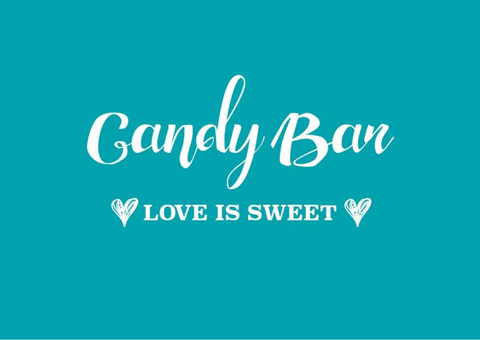 Candy Bar Schild ausdrucken | Kostenlose Vorlage