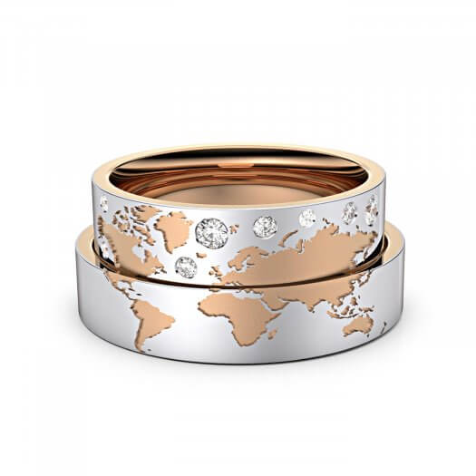 Ausgefallene Eheringe: Gold, Schwarz oder Motive toll kombiniert