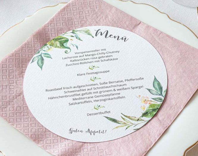 Faszinierend Menükarten Hochzeit Mal Anders Bilder